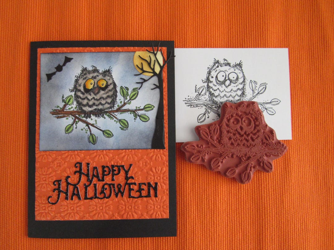 The "night Watch" Owl Rubber Stamp - Etsy