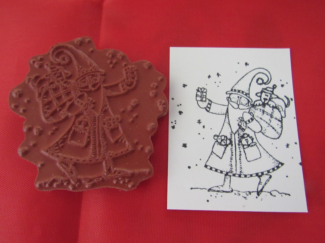Santa Rubber Stamp - Etsy