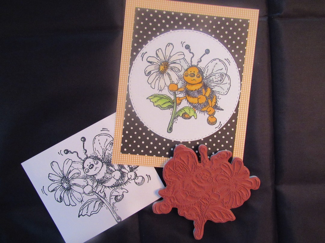 Daisy Bee Art Rubber Stamp - Etsy