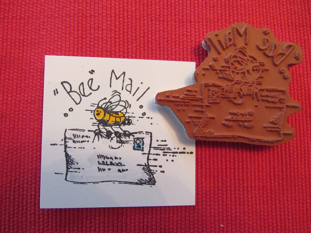 Bee Mail Rubber Stamp - Etsy