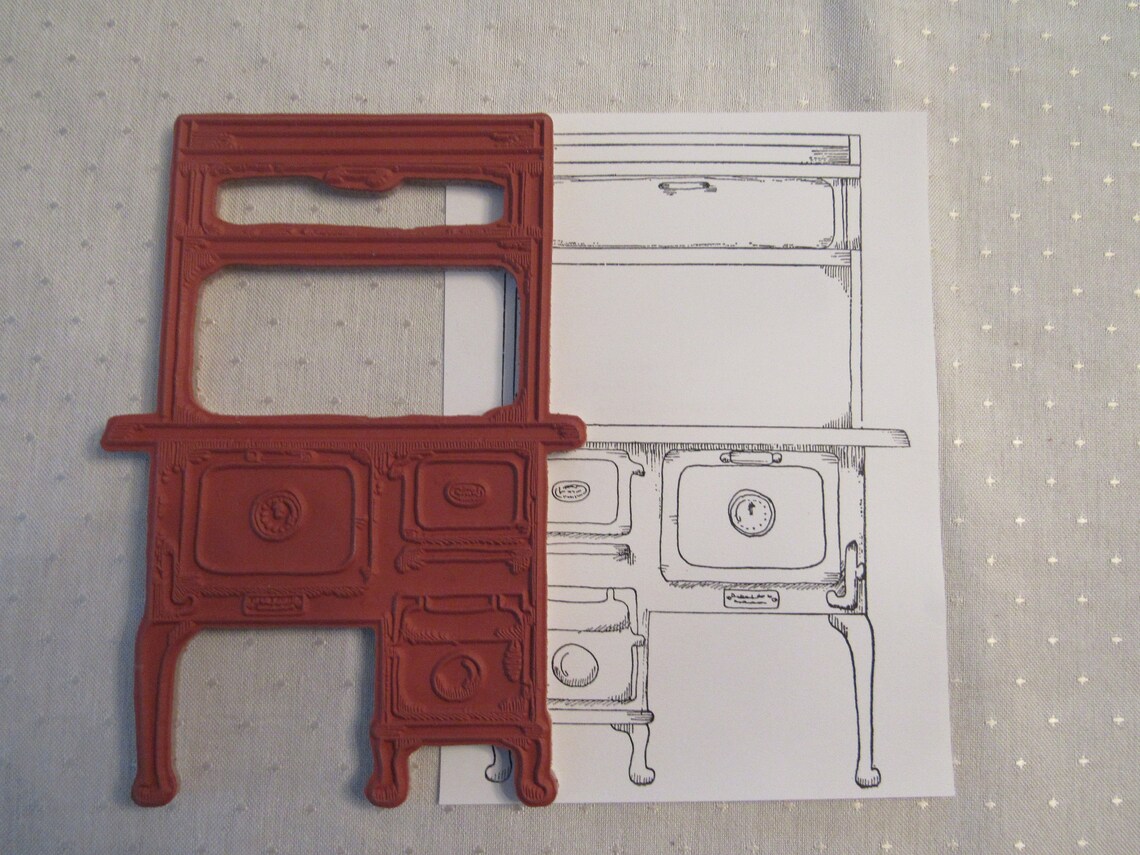 Grandma's Cook Stove Rubber Stamp - Etsy