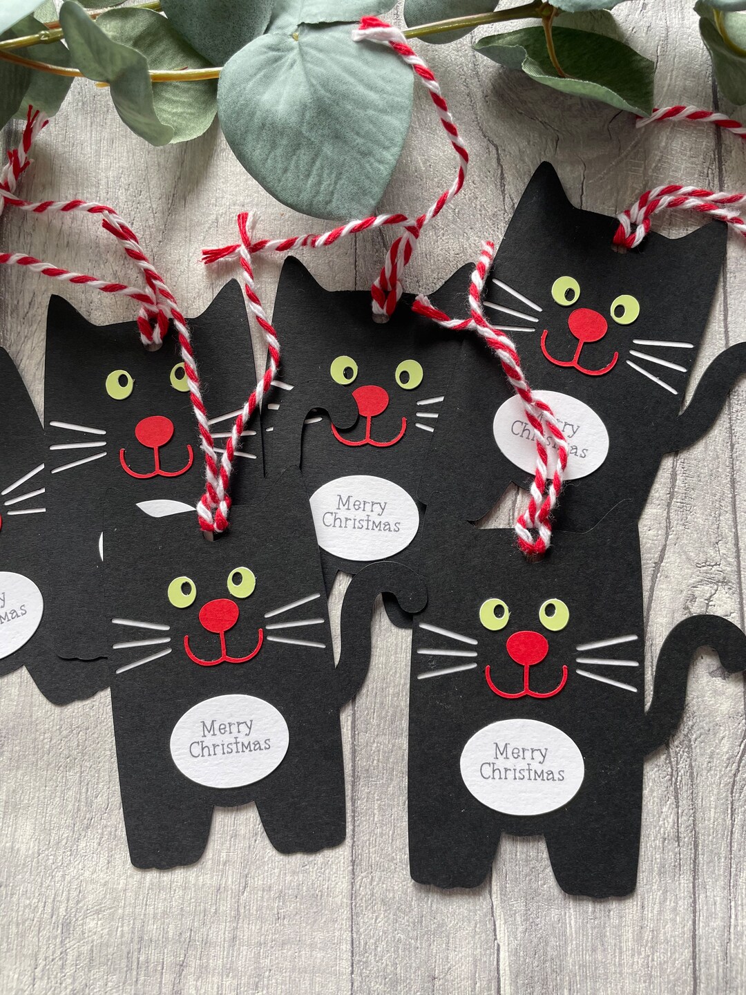 Cute Black Cat Christmas Gift Tags - Etsy