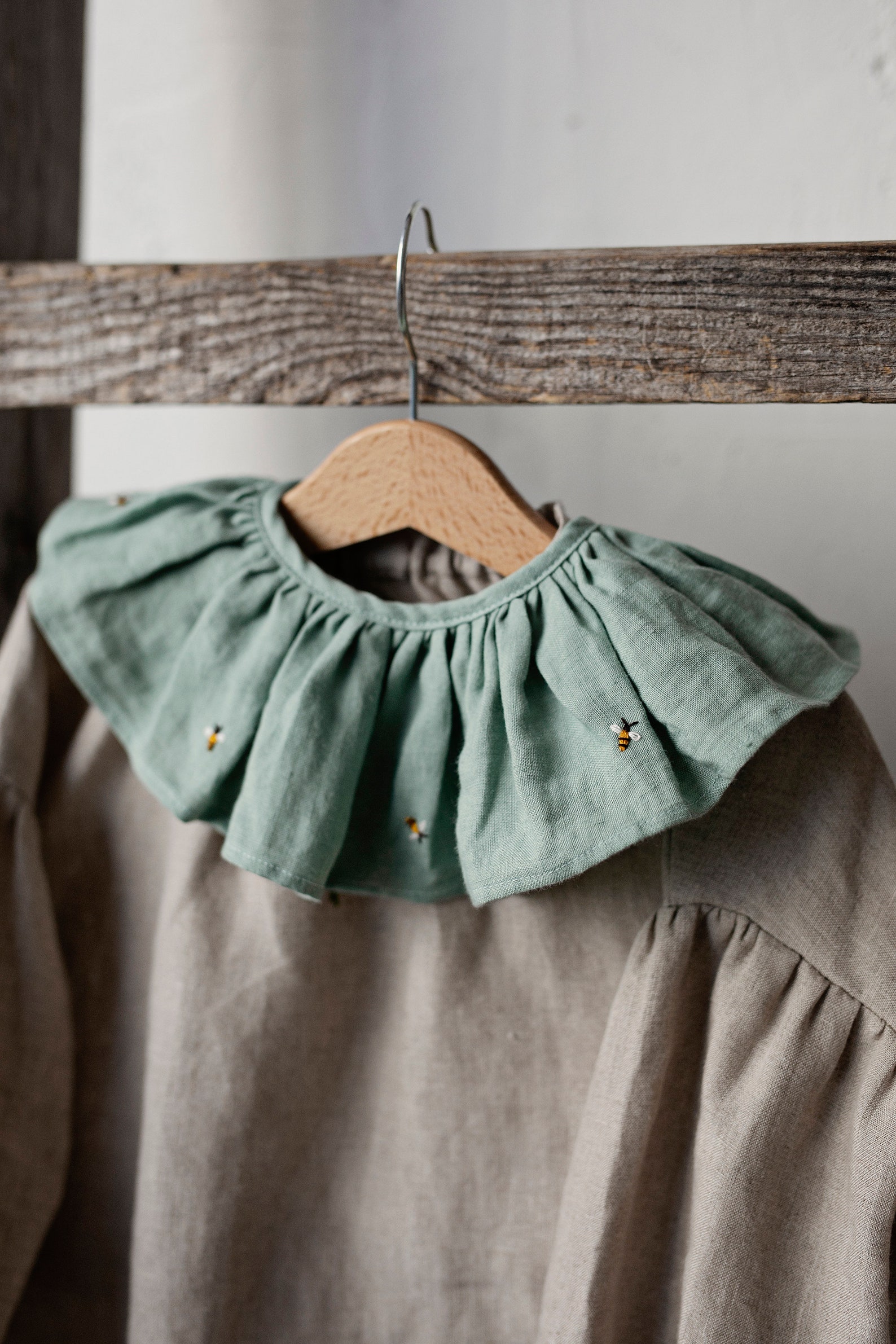 Mint Ruffle Linen Collar Linen Collar for Kids Bee - Etsy