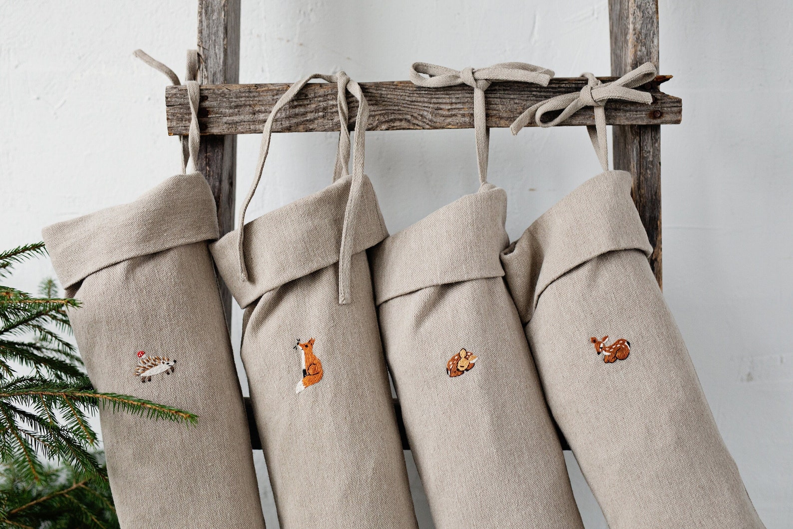 Natural Exclusive Christmas Stocking Hand Embroidery - Etsy