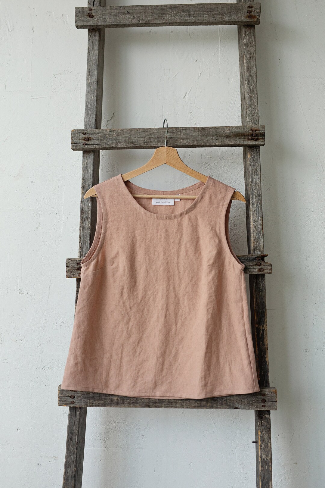 Dusty Rose Sleeveless Top, Linen Shirt, Linen Blouse, A Line Style ...