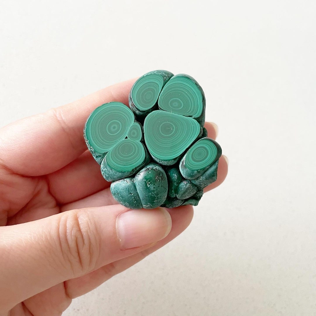 Rare Madagascar Malachite Geode Cluster Specimen - One Polished Face ...