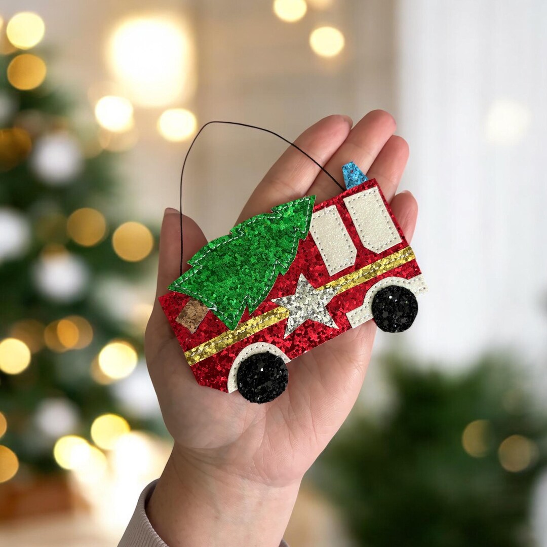 Fire Engine Christmas Decoration. Handmade. Personalisable. - Etsy UK