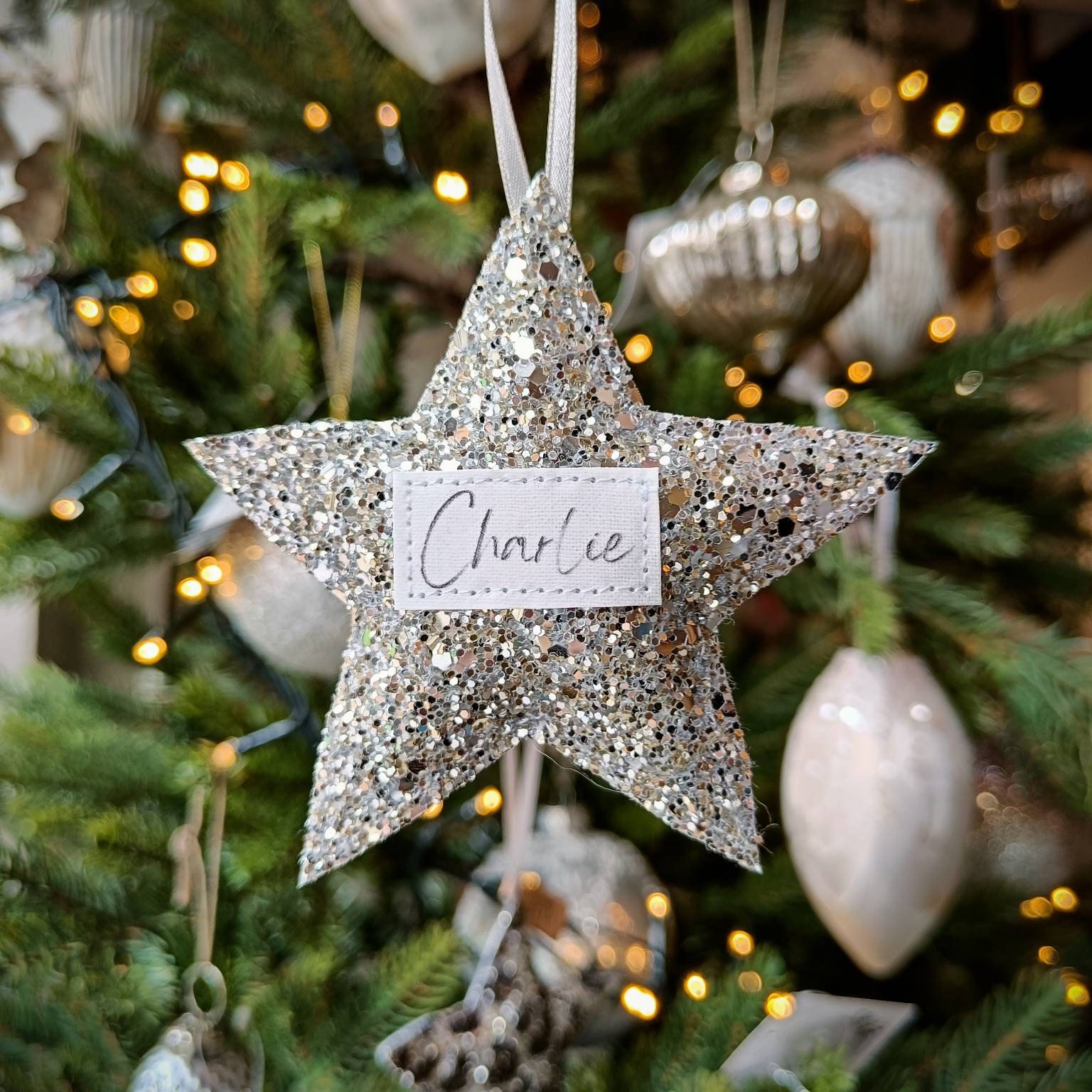 Small Star Decoration Glitter Star Decorations. Handmade. - Etsy UK