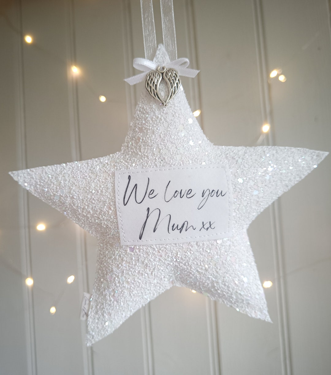 Memorial Star. Glitter Star Decoration . Memory Gift - Etsy