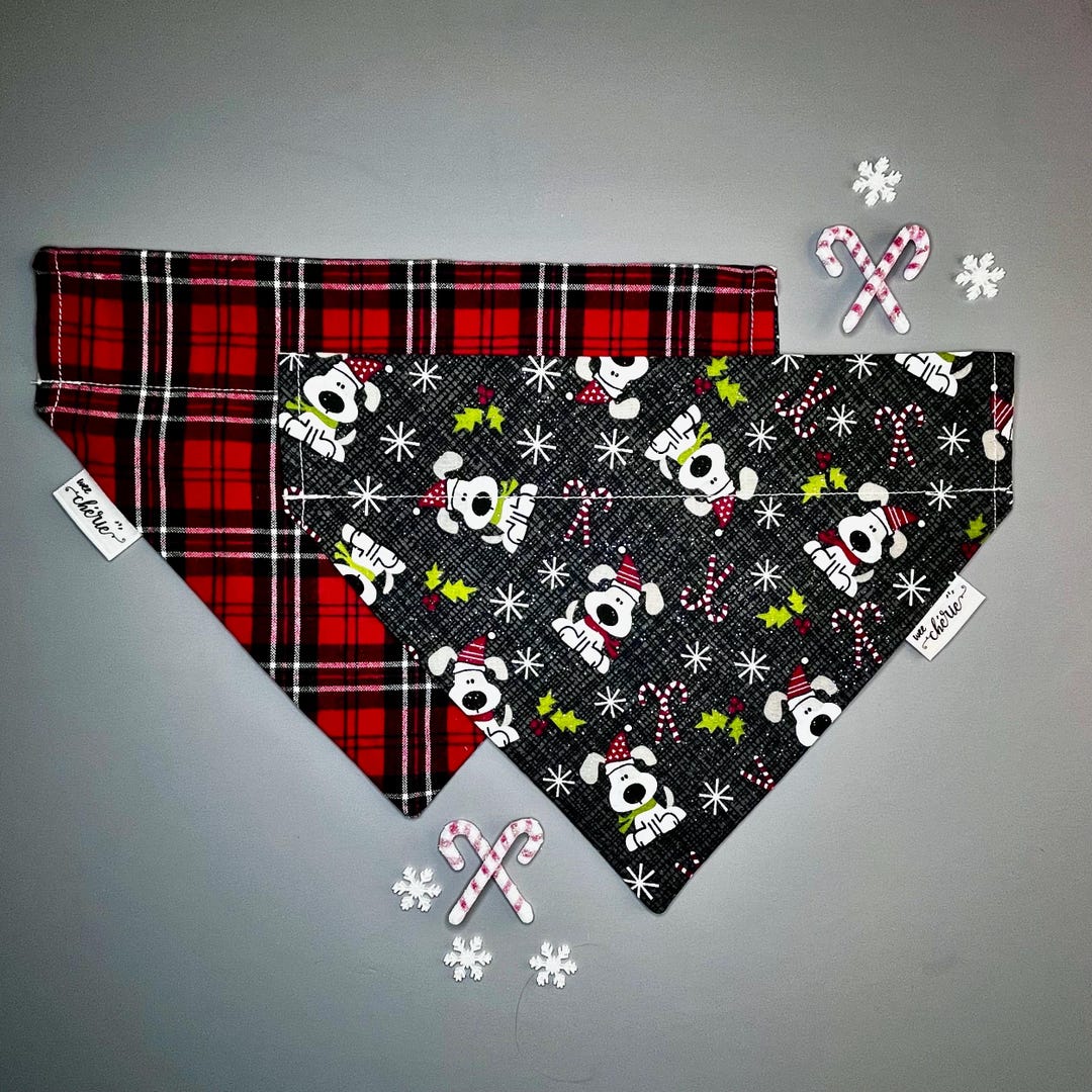 Snoopy Dog Glitter Holiday Bandana, Personalized Dog Bandana, Over the ...