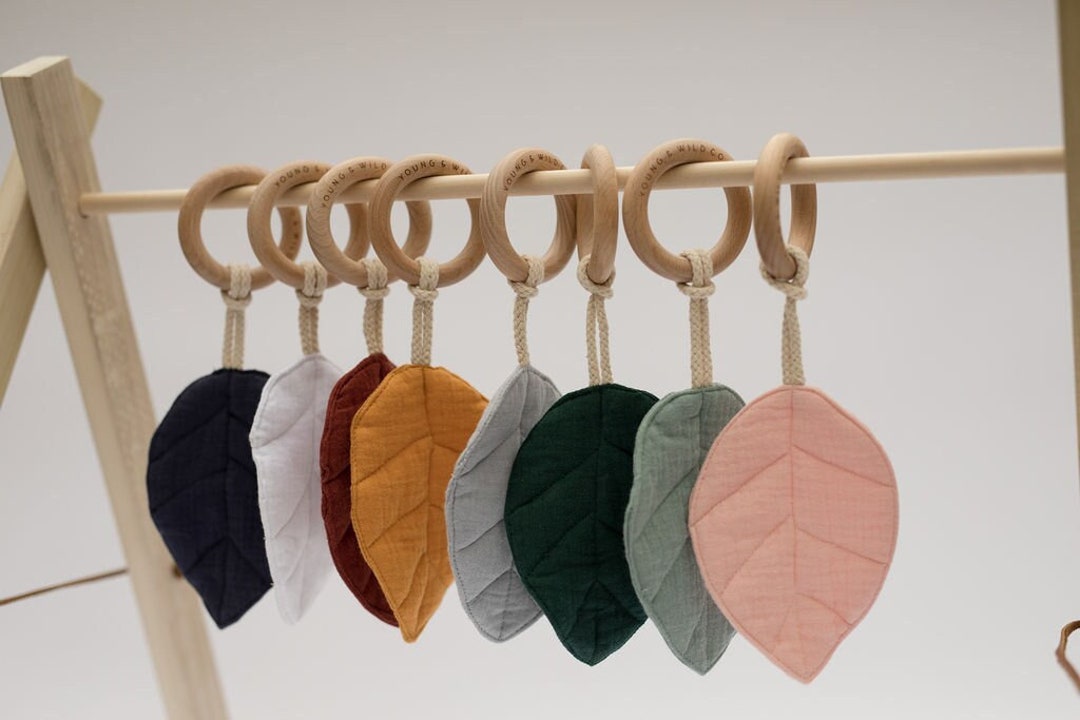 Leaf Teether- Baby Teether - Muslin Teether - Beechwood Teether ...