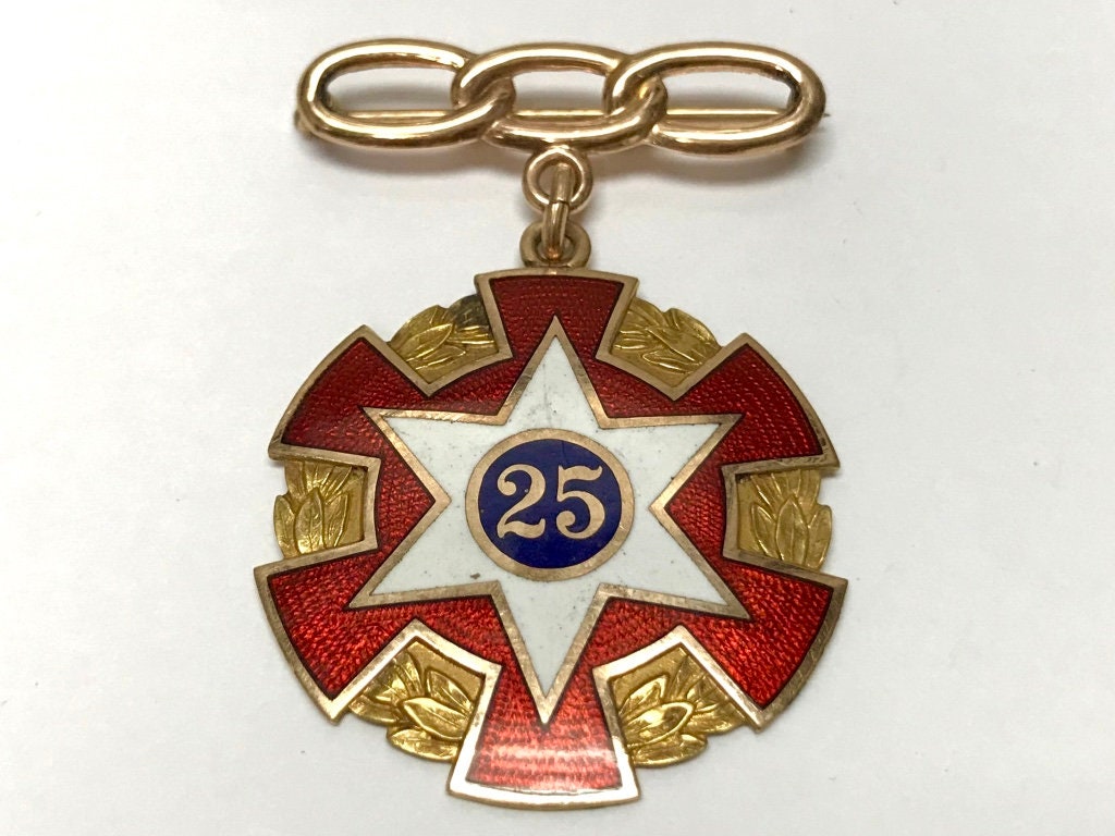 9kt Yellow Gold Enameled Masonic Lodge Initiation Brooch - Etsy