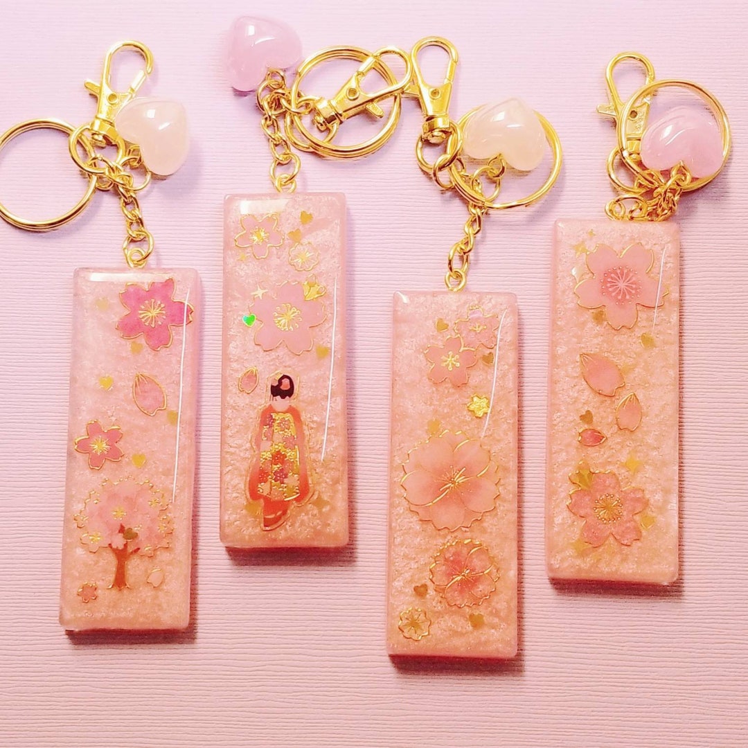Keychain - Sakura (tag Shape) - Etsy