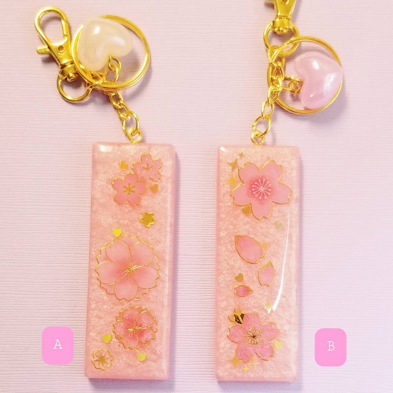 Keychain Sakura tag Shape - Etsy
