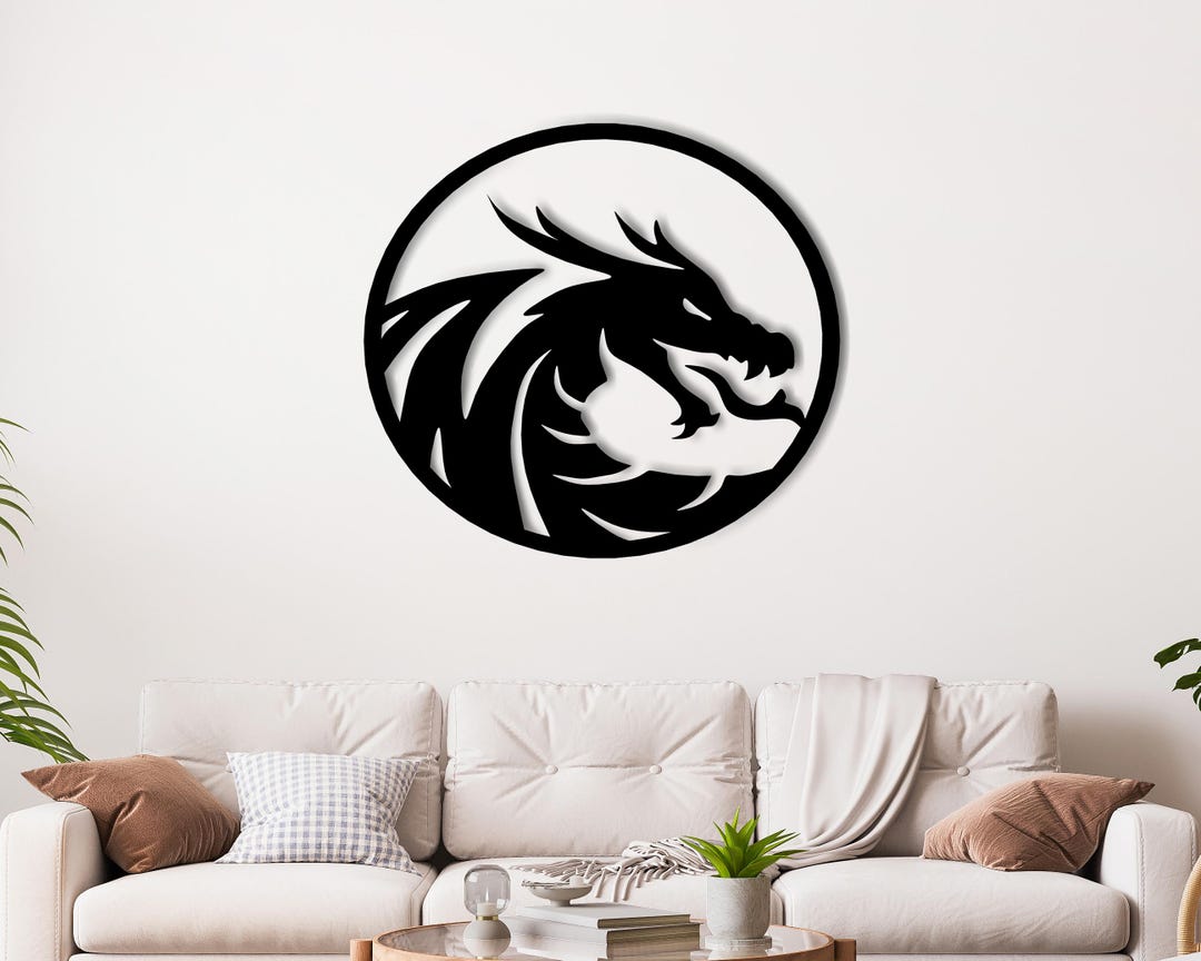 Dragon Wall Art | 3D Wood Decor | Mythical Sea Dragon Sign | Unique ...