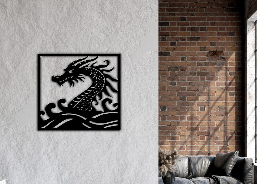 Dragon Wall Art | 3D Wood Decor | Mythical Sea Dragon Sign | Unique ...