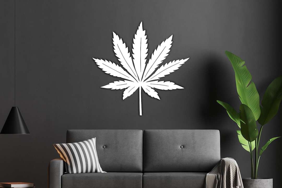 Cannabis Leaf Wall Decor | Bold Botanical Accent | Modern Cannabis Art ...