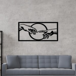 Michelangelo-inspired Hand Art | Modern Wall Decor | Creation of Adam ...