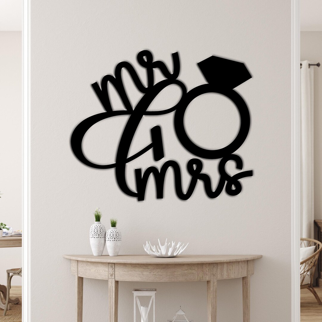 Mr. and Mrs. Wall Decor | Wedding Gift Sign Personalized Home Decor ...