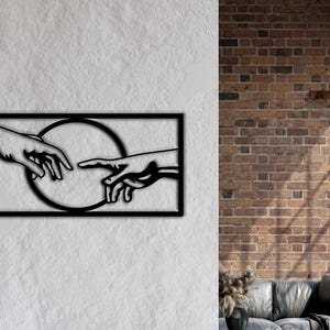 Michelangelo-inspired Hand Art | Modern Wall Decor | Creation of Adam ...