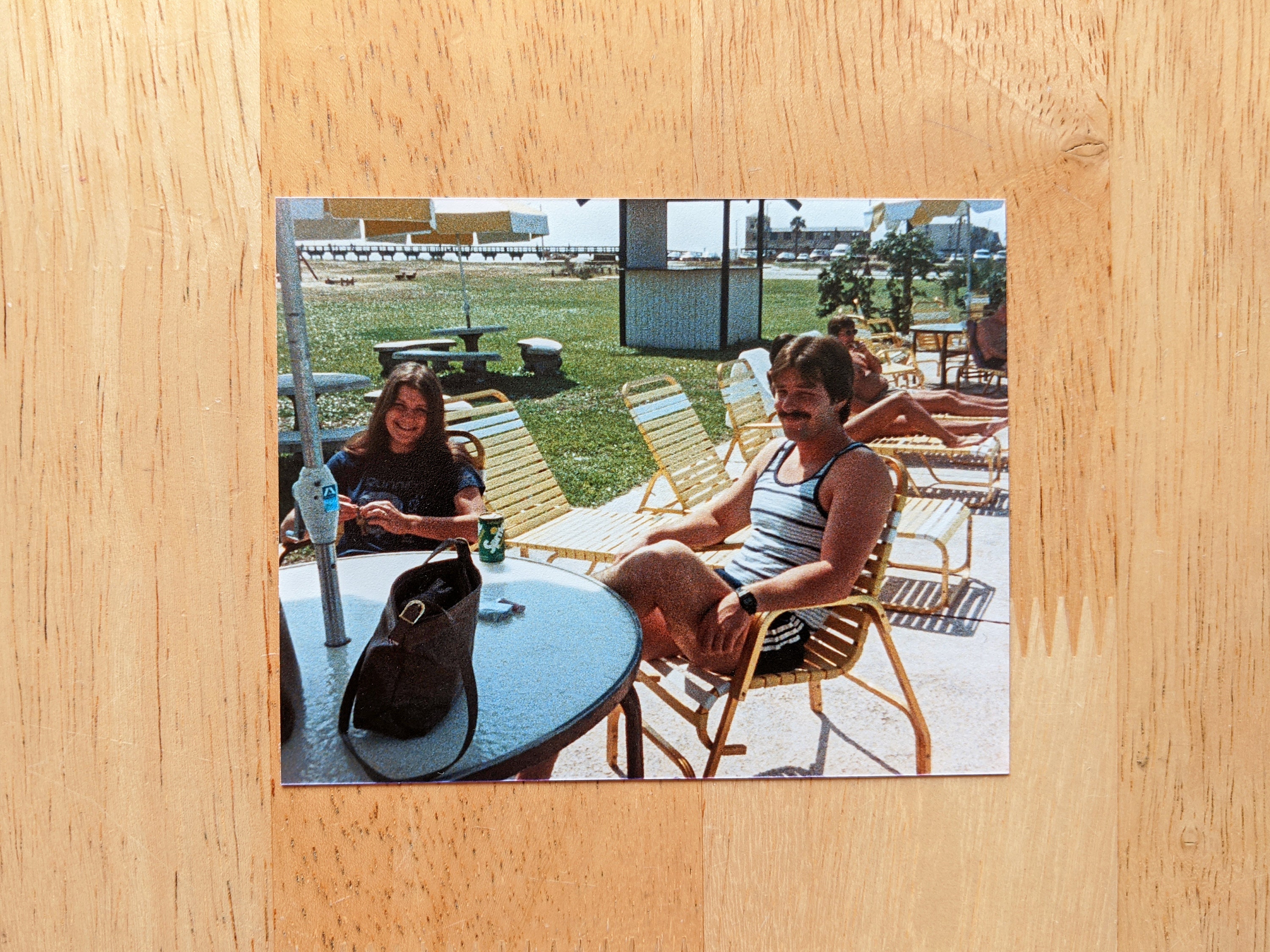 Vacation Snapshot, Relaxing at the Patio Table, 1984, Sprite ...