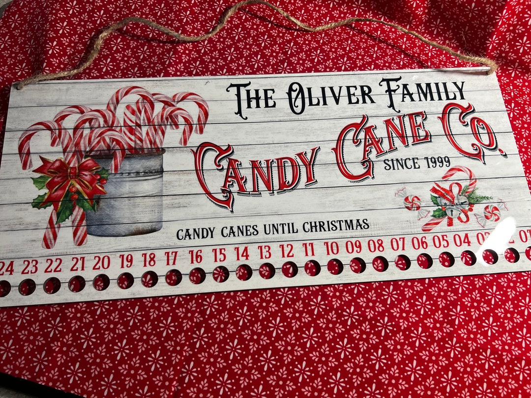 Candy Cane Countdown Sign - Etsy