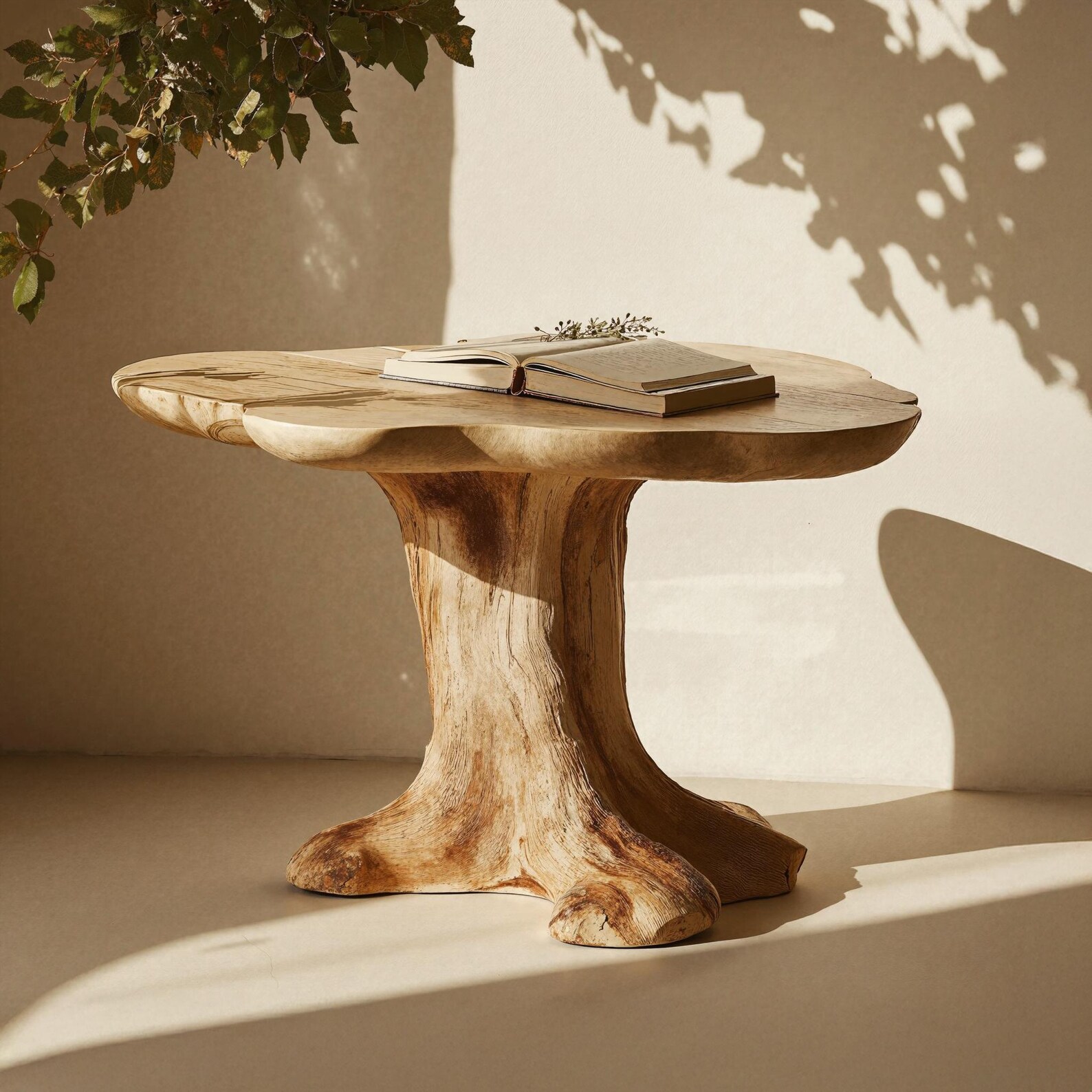 Farmhouse Mushroom End Table Live Edge Table Solid Wood Side Table ...