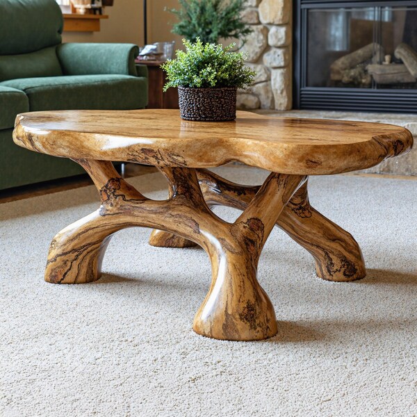 Raw Wood Coffee Table - Etsy