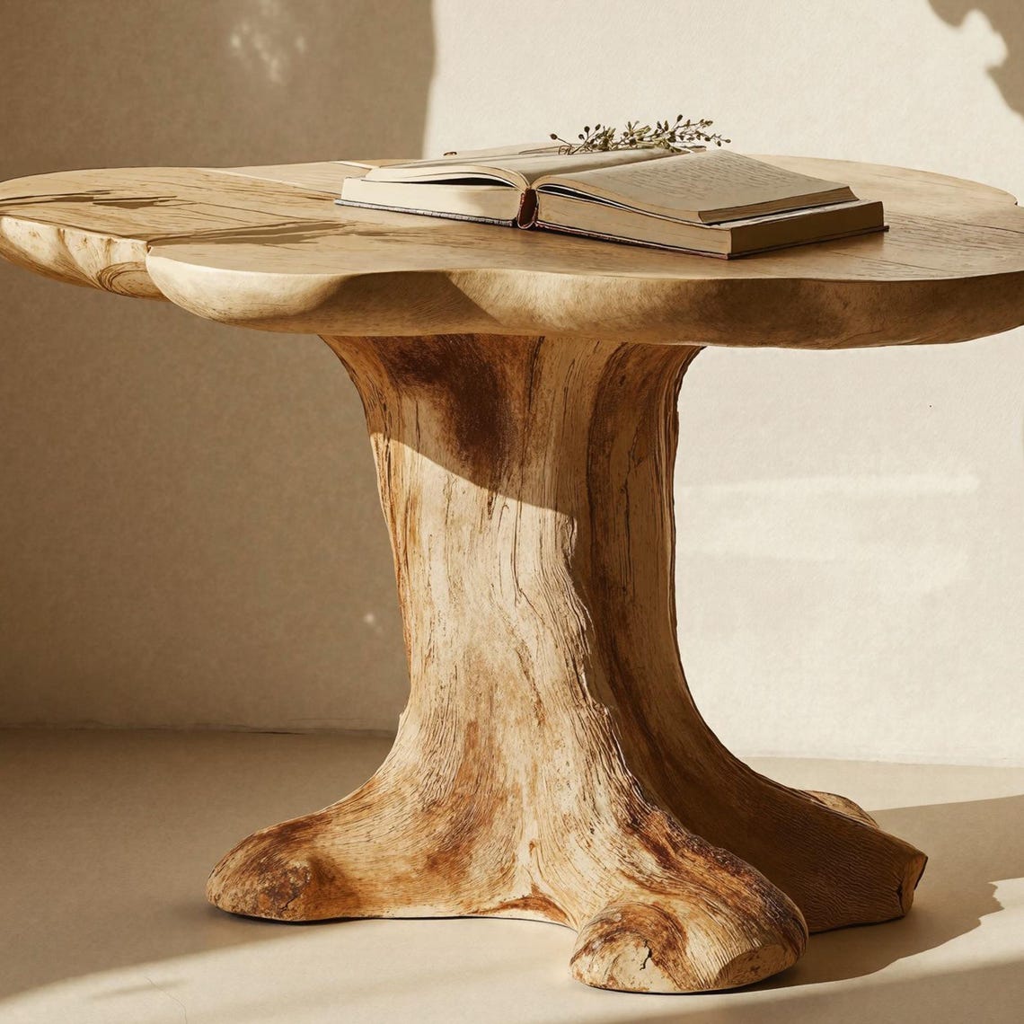 Farmhouse Mushroom End Table Live Edge Table Solid Wood Side Table ...