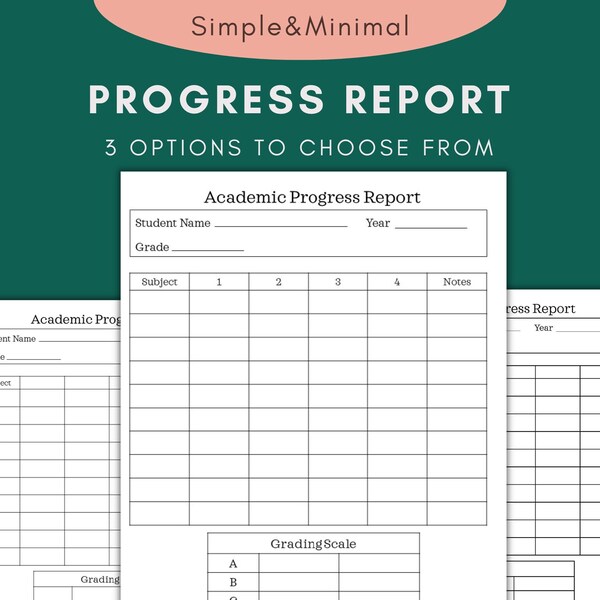 Homeschool Progress Report - Etsy