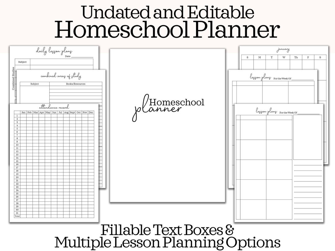 Editable Homeschool Planner Printable printable Homeschool Planner ...