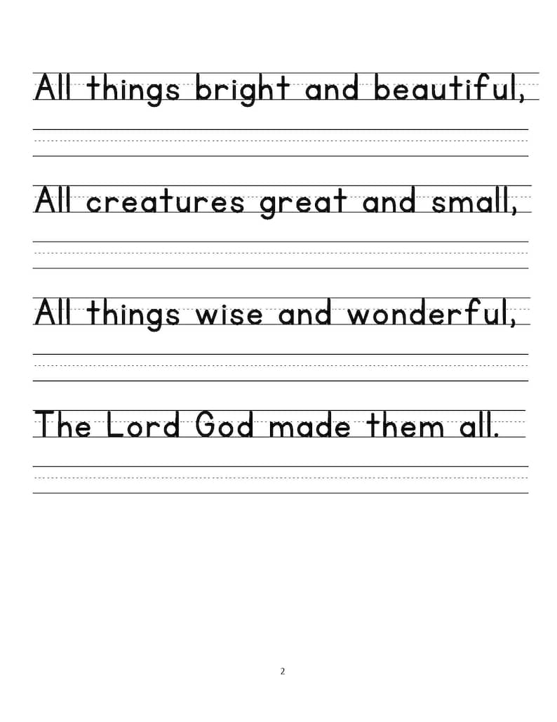 Copy Work Copywork Printables Homeschool Copy Work Printables ...