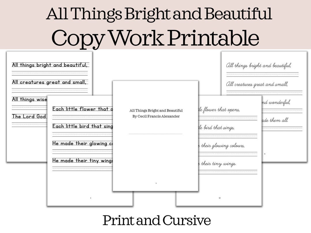 Copy Work Copywork Printables Homeschool Copy Work Printables ...