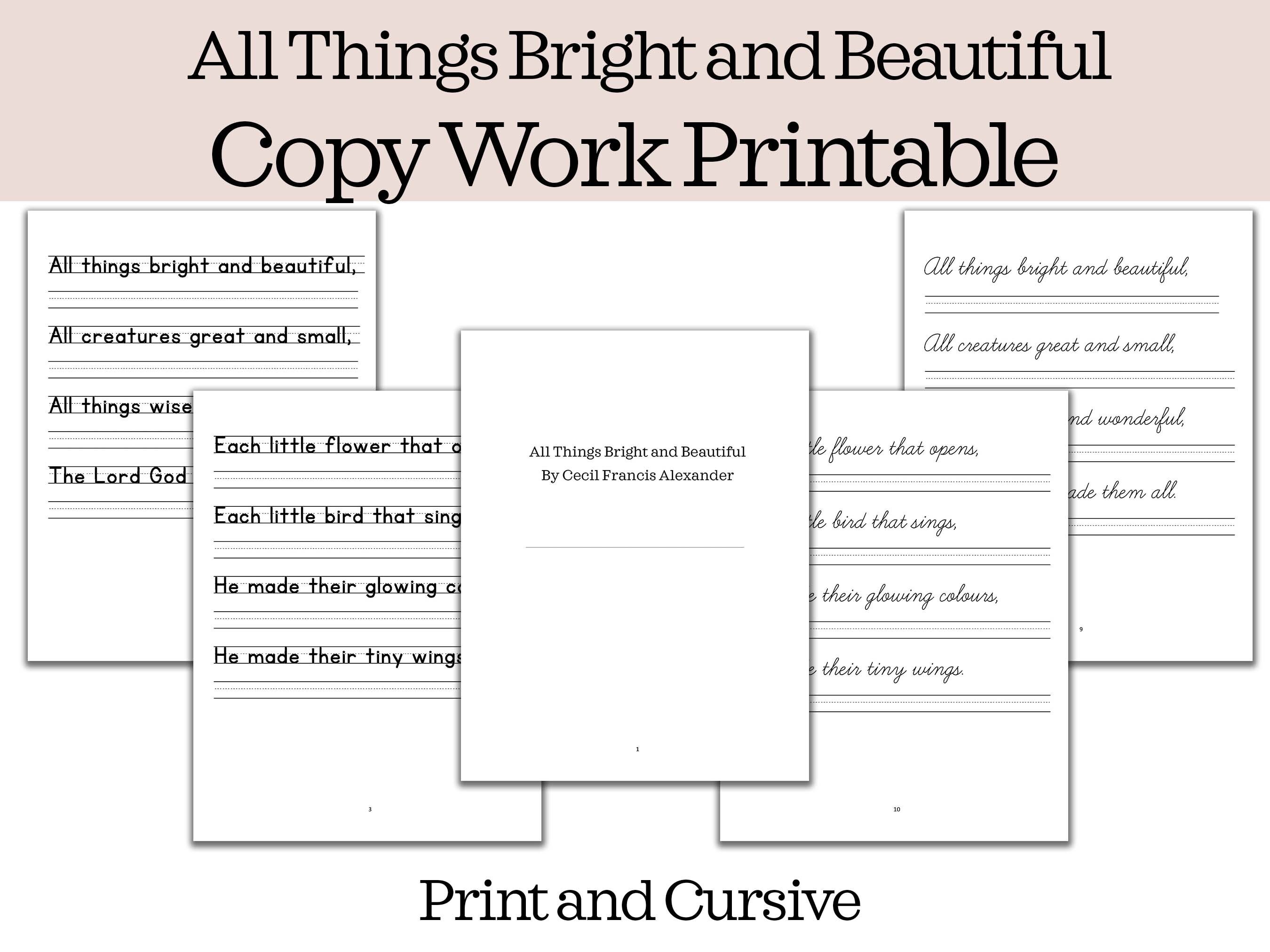 Copy Work Copywork Printables Homeschool Copy Work (Download Now) - Etsy