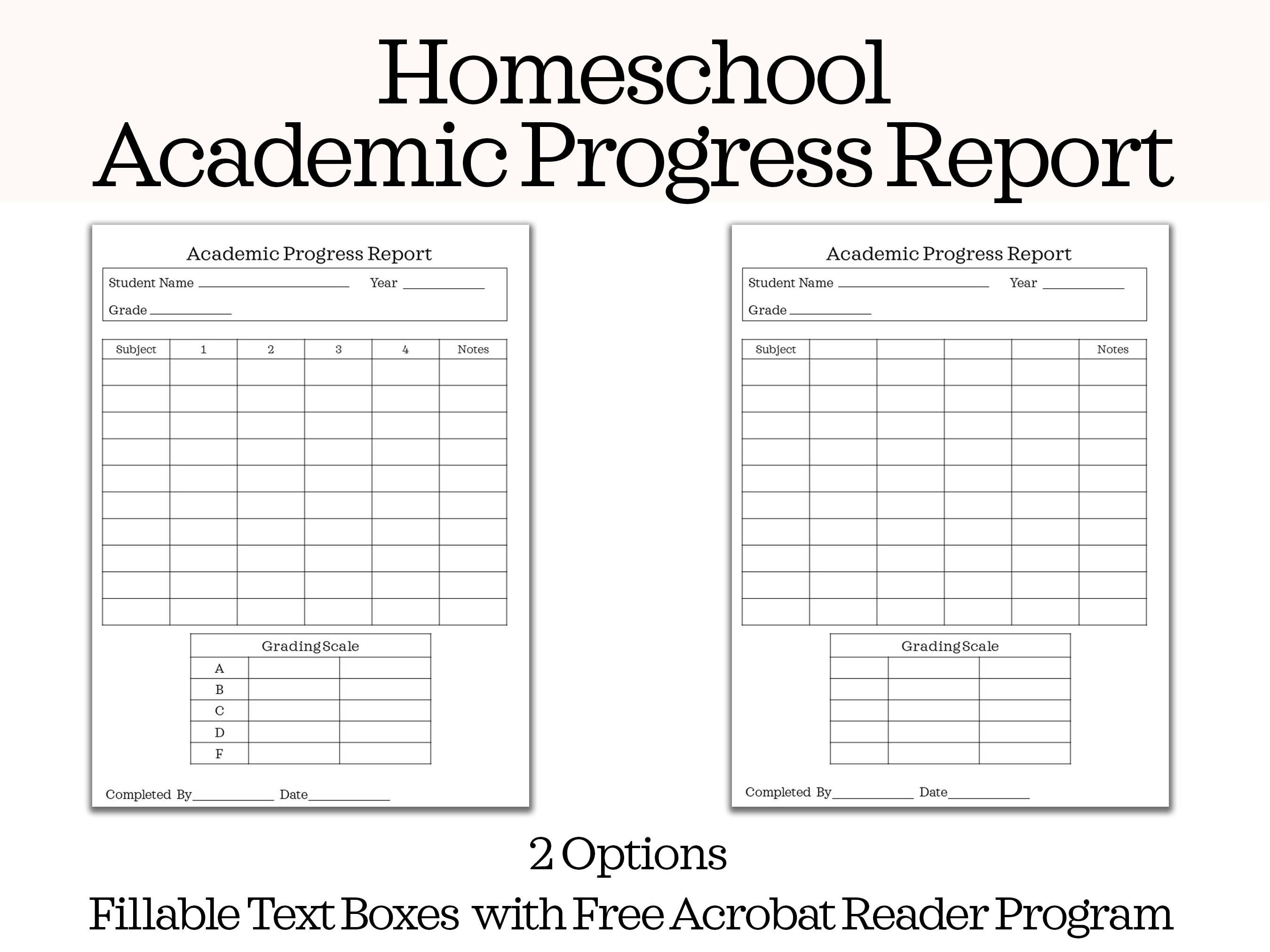 Blank Report Card Template