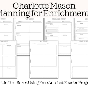 Charlotte Mason Homeschool Charlotte Mason Planning Printables ...
