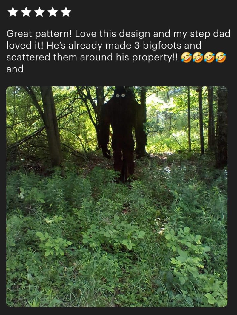 Life-size Bigfoot Yard Stencil – Sasquatch Lawn Silhouette – Garden Art ...