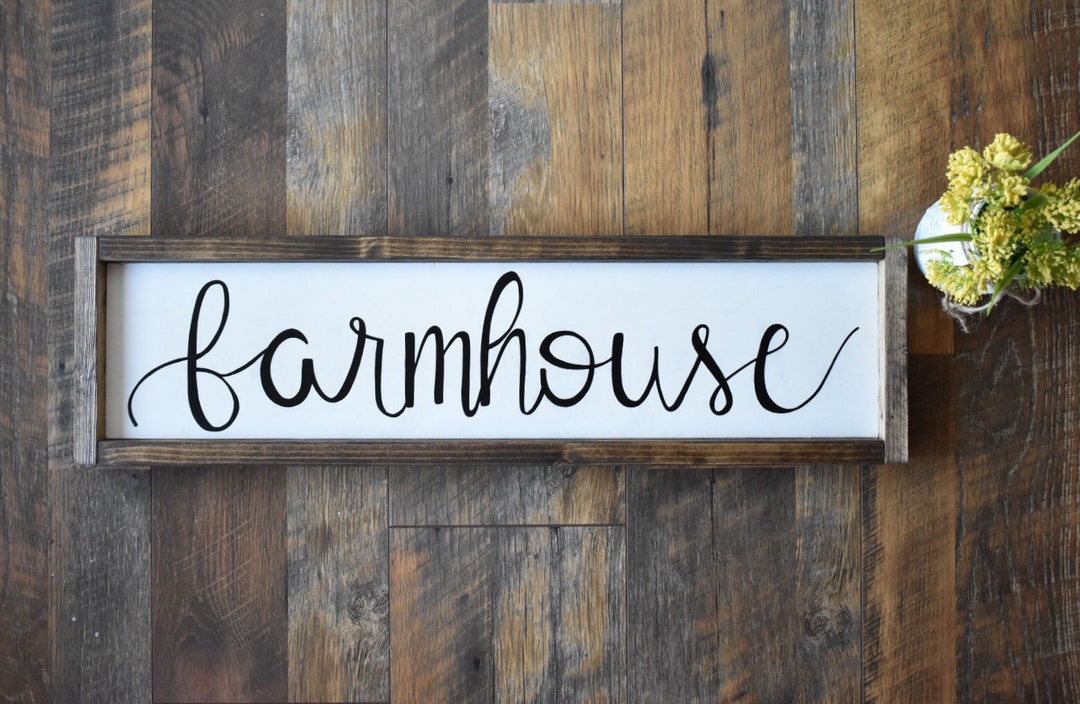 Farmhouse Sign - Farmhouse - Wood Sign - Rustic Sign - Framed Sign ...
