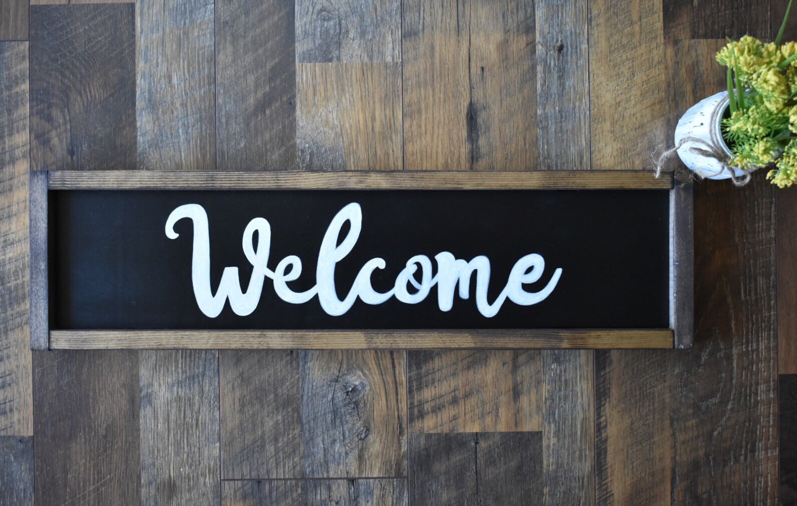 Welcome Sign Wood Welcome Sign Black and White Welcome | Etsy