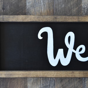 Welcome Sign - Wood Welcome Sign - Black and White Welcome Sign ...