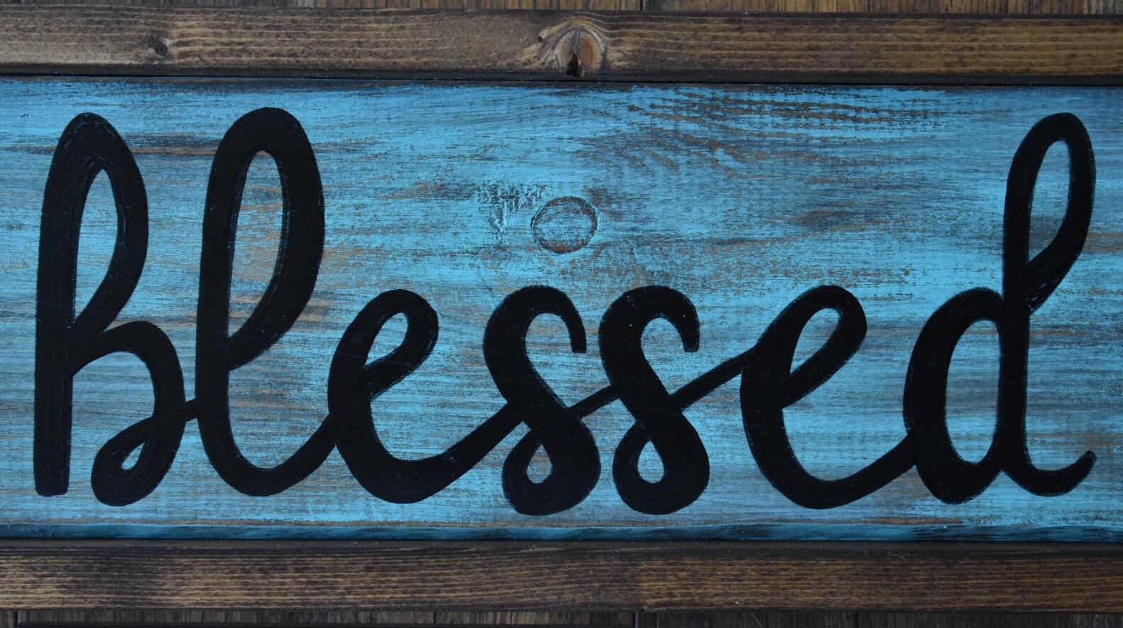 Blessed Sign Blessed Wood Sign Teal Blessed Sign | Etsy