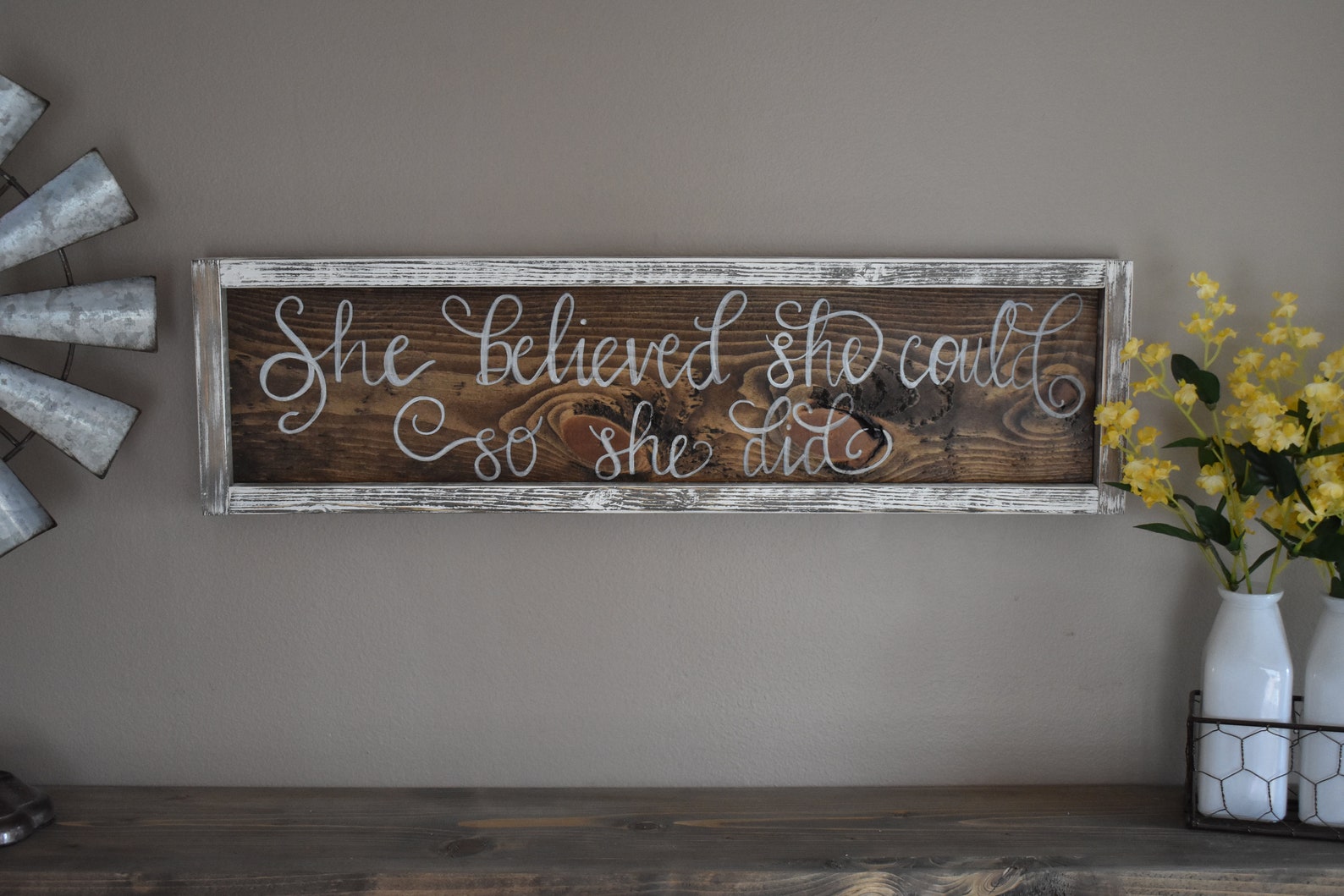 She Believed She Could so She Did Wood Sign for Girls - Etsy