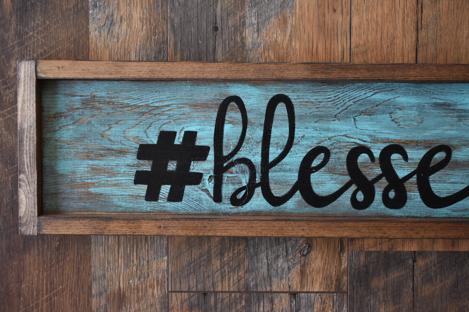 Blessed Sign blessed Wood Sign Teal Blessed Sign - Etsy