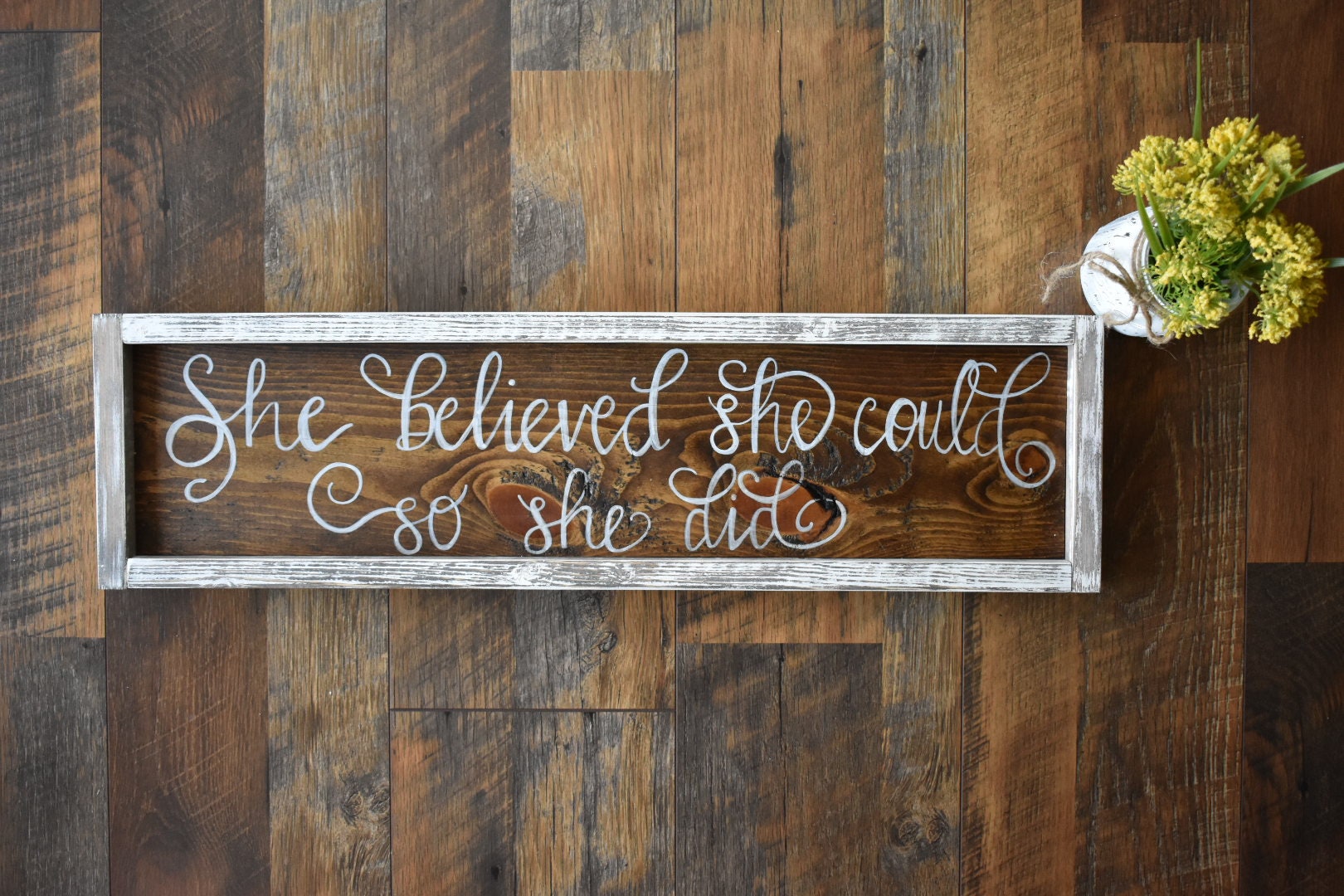 She Believed She Could So She Did Wood Sign for Girls | Etsy