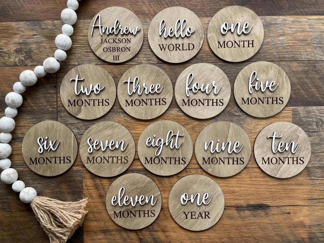 Wooden Monthly Milestone Photo Props Personalized Baby Prop Baby ...