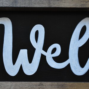 Welcome Sign - Wood Welcome Sign - Black and White Welcome Sign ...