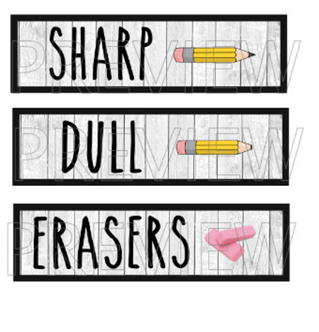 Classroom Decor / Farmhouse Pencil Labels / Beginning of School / Back ...
