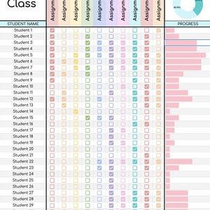 Google Sheets Assignment Tracker | Digital Planner for Teachers ...