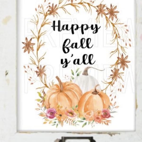 Happy Fall Yall - Etsy