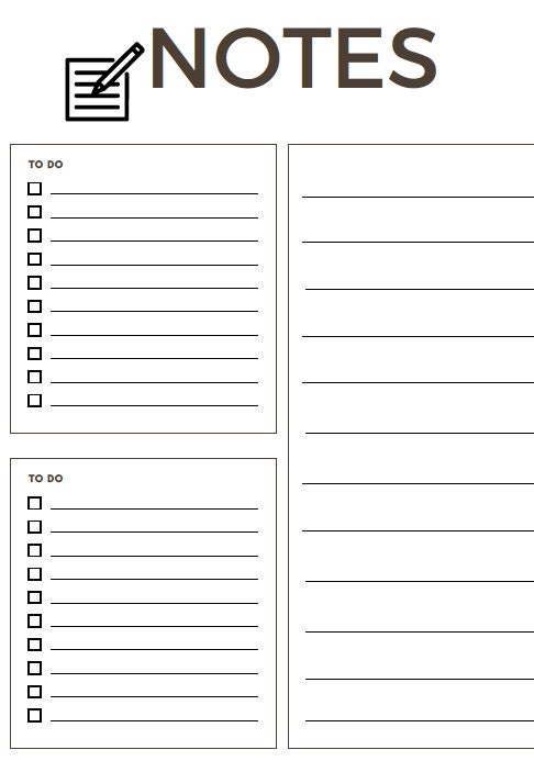 Notes Pages Printable, Lined Notes Printable, Writing Paper, Printable ...